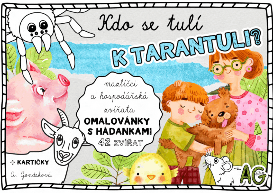 Autorské hádanky s omalovánkou - hospodářská zvířata a domácí mazlíčci | Inspirace (nejen) do školky